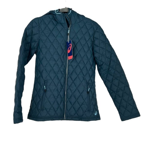 Asics | Jackets & Coats | Nwt Asics Teal Quilted Insulated Puffer Coat ...